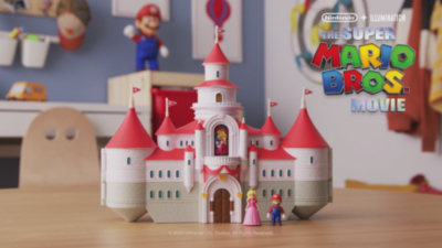 Super Mario Movie Deluxe Castle Playset with Mario and Peach Figures ...