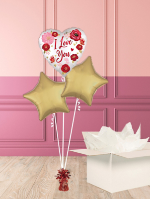 Striped 'My Love' & Red Heart Balloons in a Box | Toys & Character ...