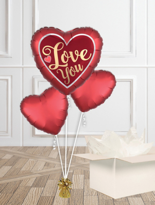 Red 'Love You' & Red Heart Balloons in a Box | Toys & Character ...