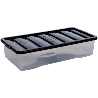 Buy ASDA 45 Litre Plastic Storage Box with Lid - Black, Clear | Asda ...