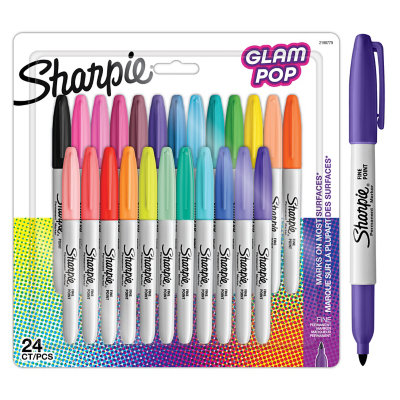 Sharpie Glam Pop Permanent Markers - 24 Pack | School | George at ASDA