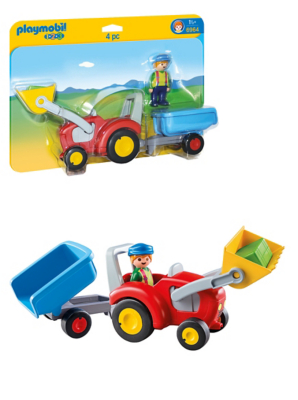 PLAYMOBIL 6964 1.2.3 Tractor with Trailer | Toys & Character | George ...