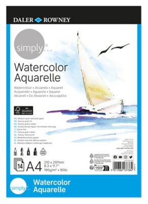 Daler Simply Watercolour Cold Pressed Pad 190G A4 14 Sheets | School ...