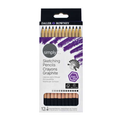 Daler Simply Hexagonal Sketching Pencils Set 12 Pieces | School ...