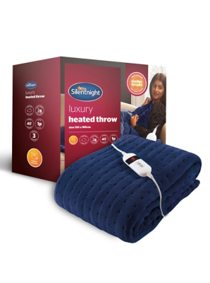 Silentnight Luxury Heated Throw - Navy | Home | George at ASDA