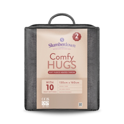 Charcoal Slumberdown Comfy Hugs Heated Throw | Home | George at ASDA