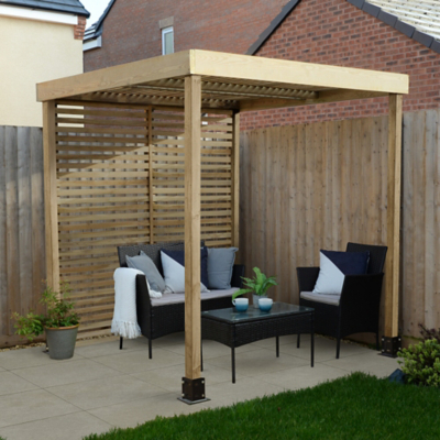 Forest Garden Modular Pergola with 1 Side Panel Pack | Outdoor & Garden ...