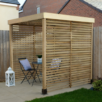 Forest Garden Modular Pergola with 3 Side Panel Packs | Outdoor ...