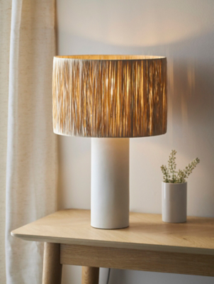 Saphy Concrete & Raffia Table Lamp | Home | George at ASDA