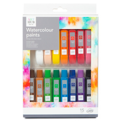 Art Hub Watercolour Paints 10ml - 15 Pack | School | George at ASDA