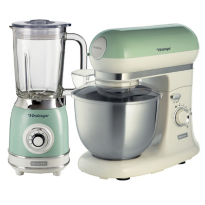 Ariete Vintage Green Glass Jug Blender & Stand Mixer Set | Electricals ...
