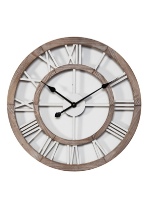 Hometime Shabby Chic Round Wall Clock Cut Out Dial 60cm | Home | George ...