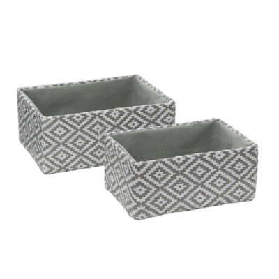 JVL Argyle Set of 2 Rectangular Paper Storage Baskets | Home | George ...