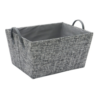 JVL Urban Rectangular Paper Storage Basket With PU Handles | Home ...