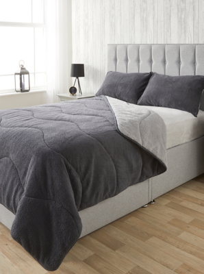 Downland Teddy Charcoal Easy Wash Coverless Duvet | Home | George at ASDA