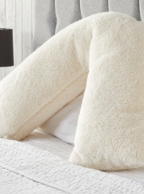 Downland V-Shape Fleece Cream Pillow | Home | George at ASDA