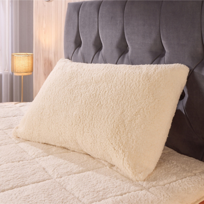 Huggleland Cream Teddy Sherpa Fleece Pillow Pair | Home | George at ASDA