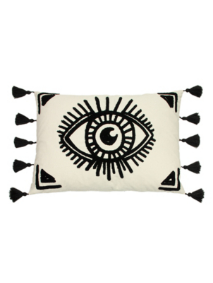 Furn Black Ashram Eye Tufted Cushion | Home | George at ASDA