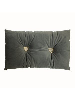 Paoletti Grey Panther Velvet Cushion | Home | George at ASDA