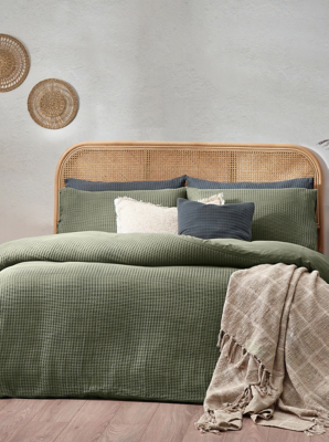 Yard Green Chunky Waffle 100% Cotton Duvet Cover Set | Home | George at ...