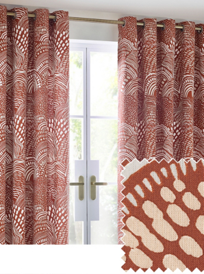 Hoem Chestnut Nola Abstract Eyelet Curtain | Home | George at ASDA