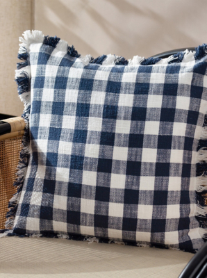 Yard Barton Check Fringed Cushion | Home | George at ASDA