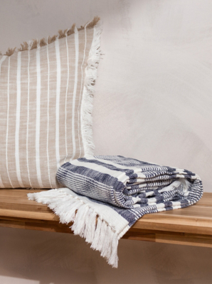 Yard Neela Stripe Fringed Throw | Home | George at ASDA