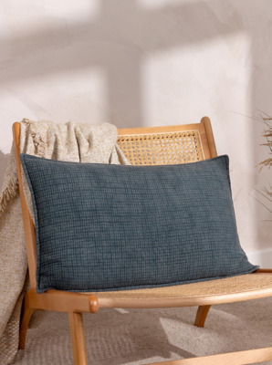Yard Ribble Blue Acid Wash Cushion | Home | George at ASDA