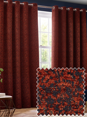 Paoletti Copper Galaxy Chenille Eyelet Curtains | Home | George at ASDA