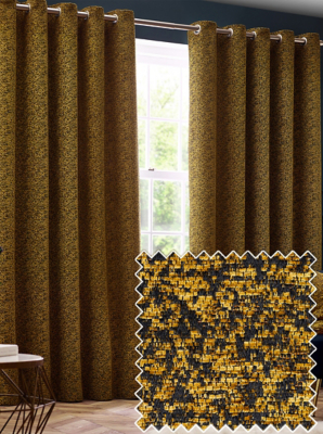 Paoletti Gold Galaxy Chenille Eyelet Curtains | Home | George at ASDA