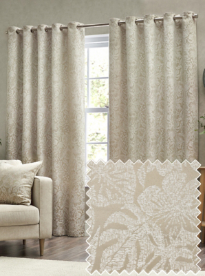Wylder Nature Natural Bali Botanical Jacquard Eyelet Curtains | Home ...