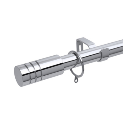 Shiny Silver Extendable Pole with Barrel Finials | Home | George