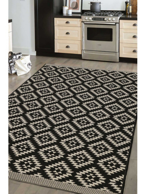 Homemaker Indoor & Outdoor Black Tile Rug | Home | George at ASDA