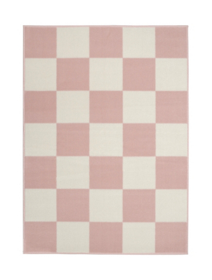 Homemaker Maestro Pink Chequers Rug | Home | George at ASDA