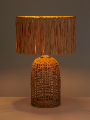 Natural Raffia Table Lamp | Home | George at ASDA