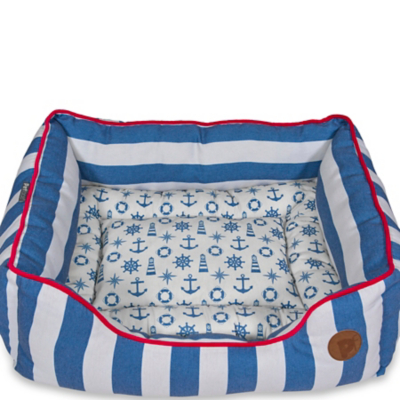 Petface Nautical Stripe Square Bed | Home | George at ASDA
