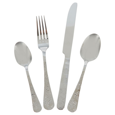 George Home 16 Piece Snowflake Cutlery Set | Tableware | ASDA direct