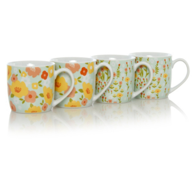 George Home Meadow Floral Mugs - Set of 4 | Cups & Mugs | ASDA direct