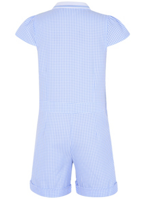 Girls School Gingham Playsuit – Light Blue | School | George at ASDA