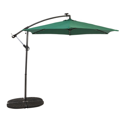 3M Leanover Dark Green Solar Parasol | Outdoor & Garden | George at ASDA