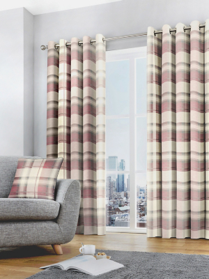 Fusion Balmoral Check 100% Cotton Blush Eyelet Curtains | Home | George ...