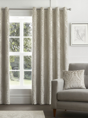 Curtina Chateau Natural Damask Eyelet Curtains | Home | George at ASDA