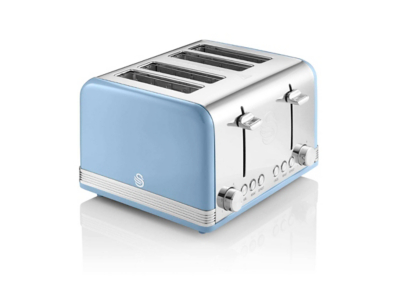 Swan Light Blue 4 Slice Retro Toaster | Electricals | George at ASDA