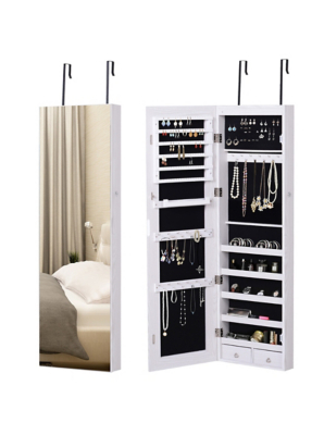 HOMCOM White Jewelry Cabinet Mirror with LED | Home | George at ASDA