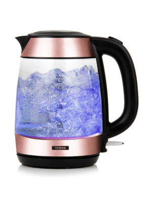 Tower Rose Gold 3KW 1.7L Glass Kettle | Electricals | George at ASDA