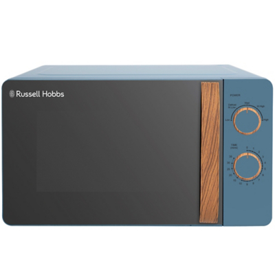 Russell Hobbs RHMM713BL-N Grey Scandi-style Manual Microwave with Wood ...