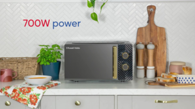 Russell Hobbs RHMM723G 17L, Black/Gold Manual Groove Microwave ...