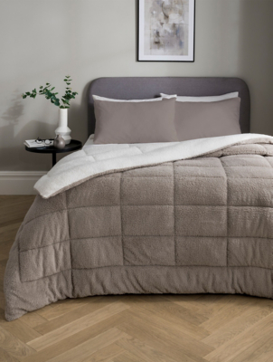 Sleepdown Reversible Teddy Fleece Bedspread | Home | George at ASDA