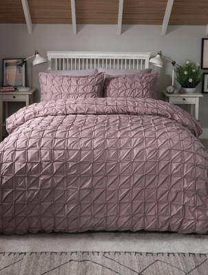 Sleepdown Rouched Pleat Duvet Set Mauve | Home | George at ASDA