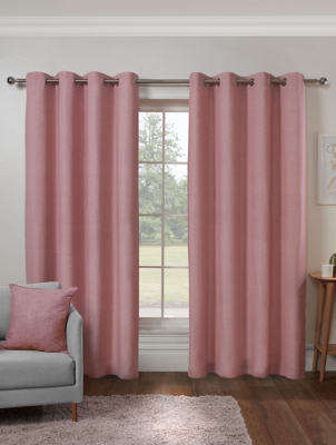 Sleepdown Textured Print Eyelet Curtains in Blush | Home | George at ASDA